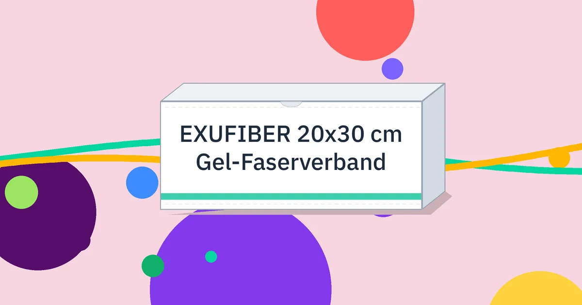 Symbolbild: Packung mit der Aufschrift EXUFIBER 20x30 cm Gel-Faserverband (PZN 16261731) – Verfügbarkeit und Bezug in Apotheken in Frankfurt am Main