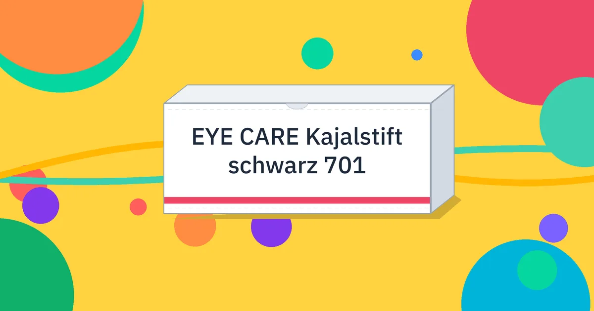 Symbolbild: Packung mit der Aufschrift EYE CARE Kajalstift schwarz 701 (PZN 07658406) – Verfügbarkeit und Bezug in Apotheken in Frankfurt am Main