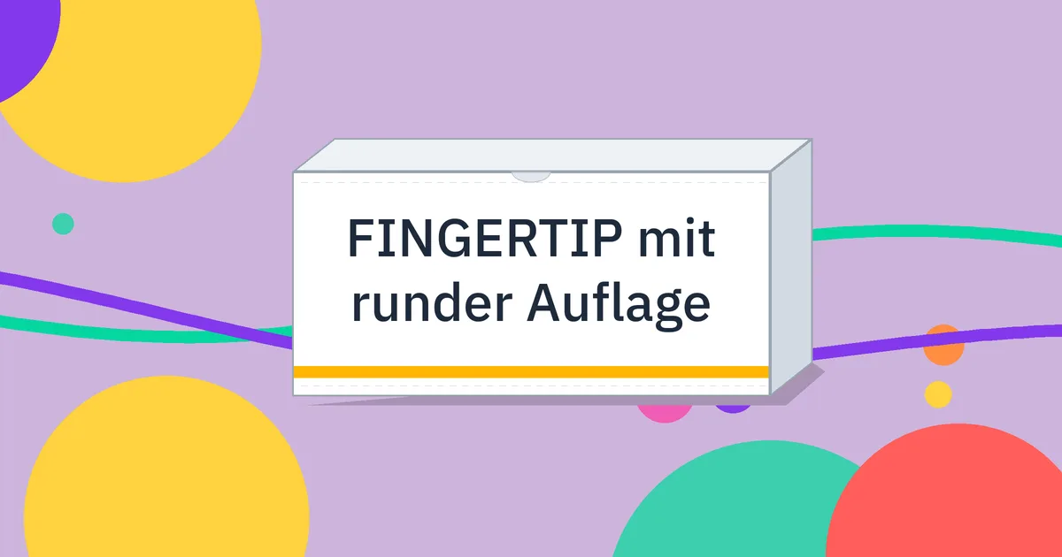 Symbolbild: Packung mit der Aufschrift FINGERTIP mit runder Auflage (PZN 17488796) – Verfügbarkeit und Bezug in Apotheken in Frankfurt am Main