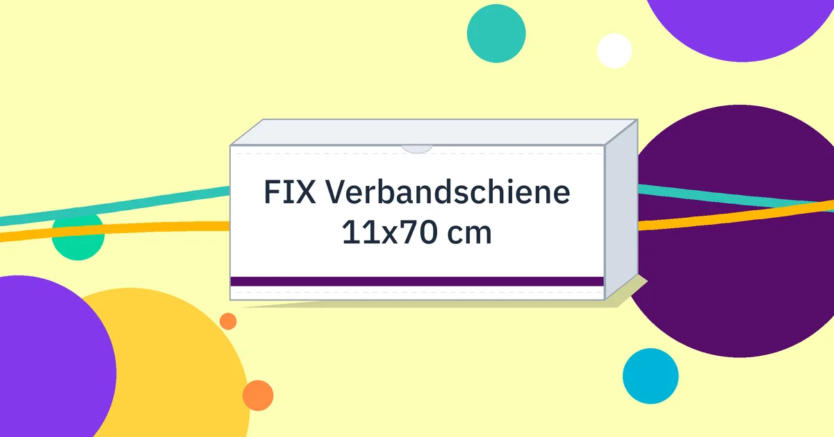 Symbolbild: Packung mit der Aufschrift FIX Verbandschiene 11x70 cm (PZN 06993048) – Verfügbarkeit und Bezug in Apotheken in Frankfurt am Main