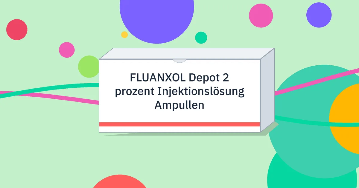 Symbolbild: Packung mit der Aufschrift FLUANXOL Depot 2 prozent Injektionslösung Ampullen (PZN 03411560) – Verfügbarkeit und Bezug in Apotheken in Frankfurt am Main
