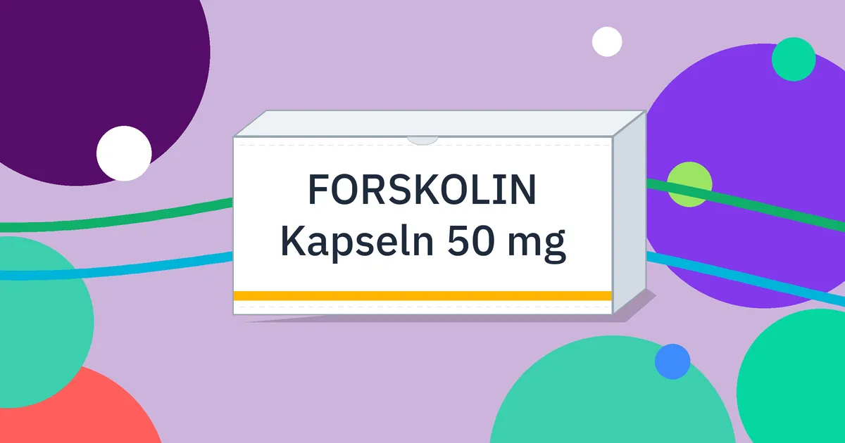 Symbolbild: Packung mit der Aufschrift FORSKOLIN Kapseln 50 mg (PZN 17895656) – Verfügbarkeit und Bezug in Apotheken in Frankfurt am Main