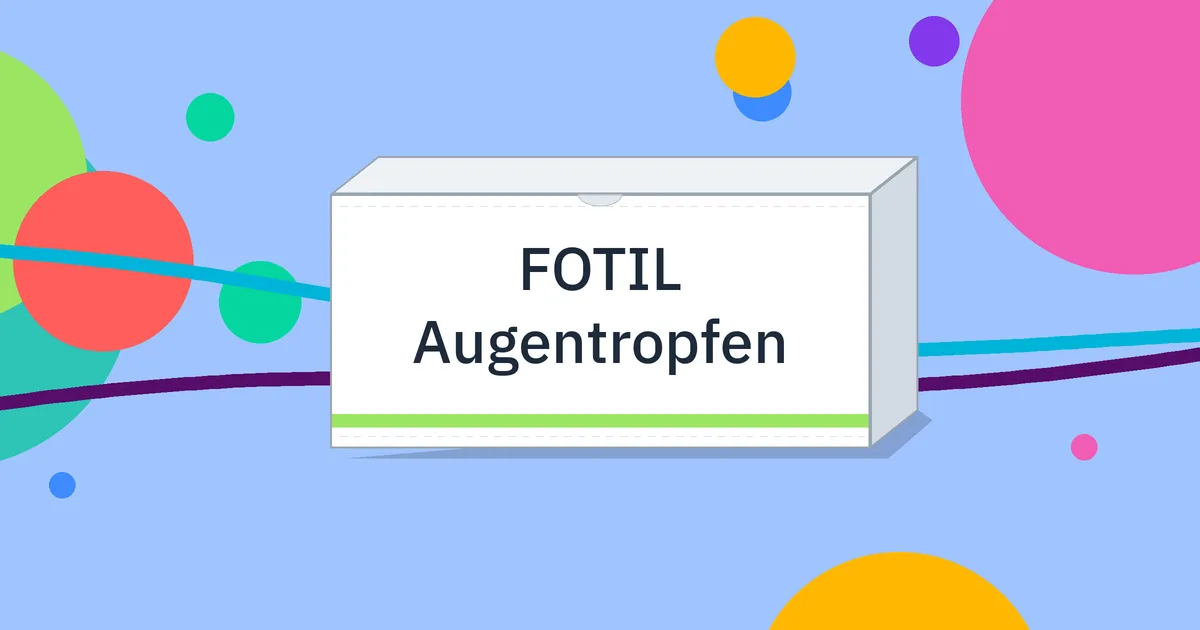 Symbolbild: Packung mit der Aufschrift FOTIL Augentropfen (PZN 00101557) – Verfügbarkeit und Bezug in Apotheken in Frankfurt am Main