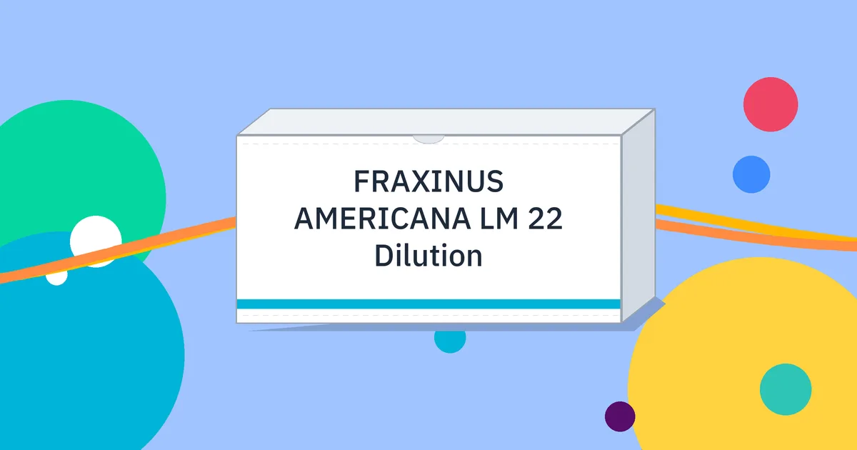 Symbolbild: Packung mit der Aufschrift FRAXINUS AMERICANA LM 22 Dilution (PZN 13491689) – Verfügbarkeit und Bezug in Apotheken in Frankfurt am Main