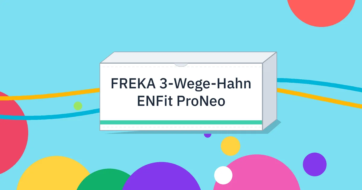Symbolbild: Packung mit der Aufschrift FREKA 3-Wege-Hahn ENFit ProNeo (PZN 16388265) – Verfügbarkeit und Bezug in Apotheken in Frankfurt am Main