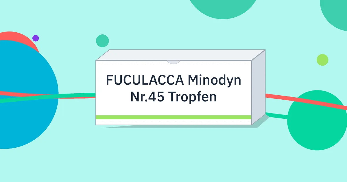 Symbolbild: Packung mit der Aufschrift FUCULACCA Minodyn Nr.45 Tropfen (PZN 04190173) – Verfügbarkeit und Bezug in Apotheken in Frankfurt am Main
