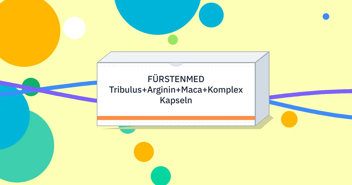 Symbolbild: Packung mit der Aufschrift FÜRSTENMED Tribulus+Arginin+Maca+Komplex Kapseln (PZN 13968341) – Verfügbarkeit und Bezug in Apotheken in Frankfurt am Main