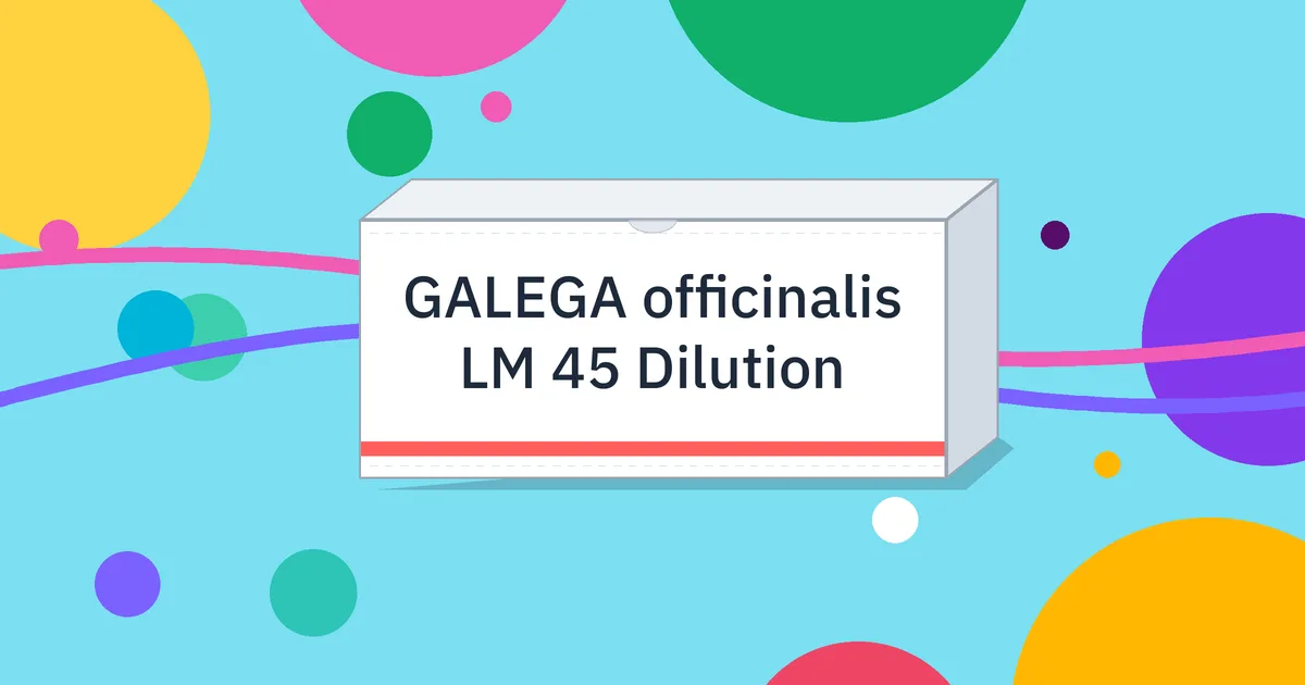 Symbolbild: Packung mit der Aufschrift GALEGA officinalis LM 45 Dilution (PZN 13495983) – Verfügbarkeit und Bezug in Apotheken in Frankfurt am Main
