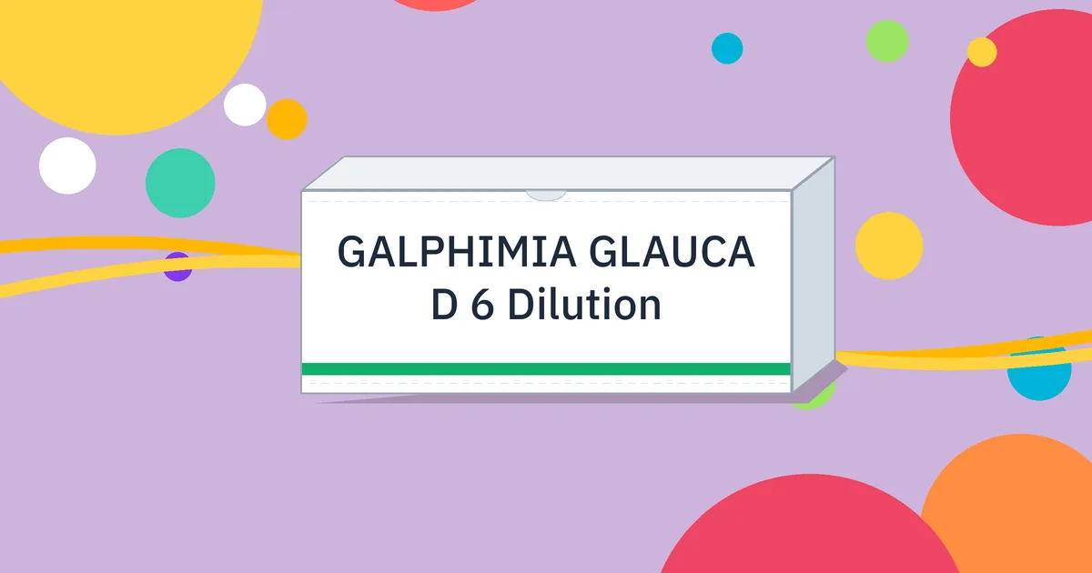 Symbolbild: Packung mit der Aufschrift GALPHIMIA GLAUCA D 6 Dilution (PZN 02114676) – Verfügbarkeit und Bezug in Apotheken in Frankfurt am Main