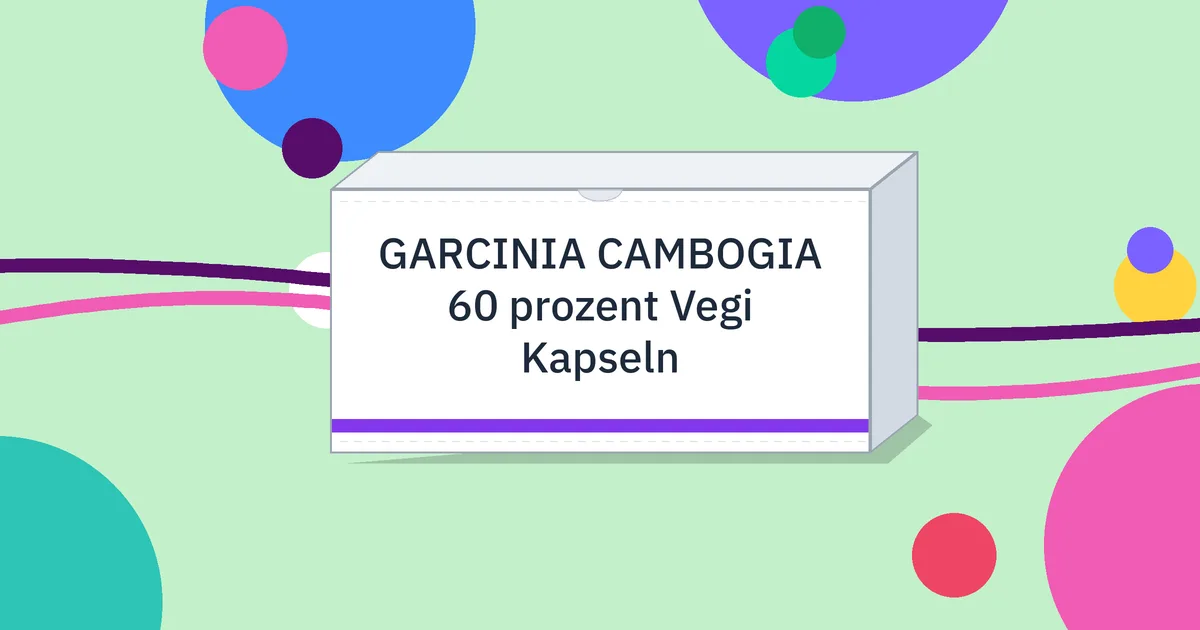 Symbolbild: Packung mit der Aufschrift GARCINIA CAMBOGIA 60 prozent Vegi Kapseln (PZN 04412840) – Verfügbarkeit und Bezug in Apotheken in Frankfurt am Main
