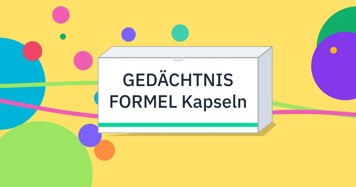 Symbolbild: Packung mit der Aufschrift GEDÄCHTNIS FORMEL Kapseln (PZN 16394136) – Verfügbarkeit und Bezug in Apotheken in Frankfurt am Main