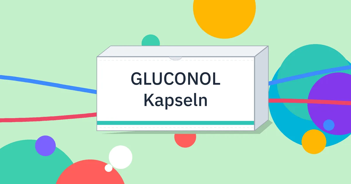 Symbolbild: Packung mit der Aufschrift GLUCONOL Kapseln (PZN 19469248) – Verfügbarkeit und Bezug in Apotheken in Frankfurt am Main