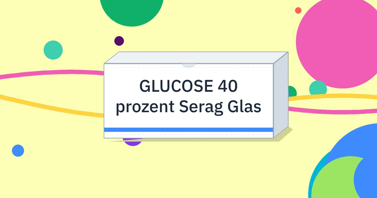 Symbolbild: Packung mit der Aufschrift GLUCOSE 40 prozent Serag Glas (PZN 08773776) – Verfügbarkeit und Bezug in Apotheken in Frankfurt am Main