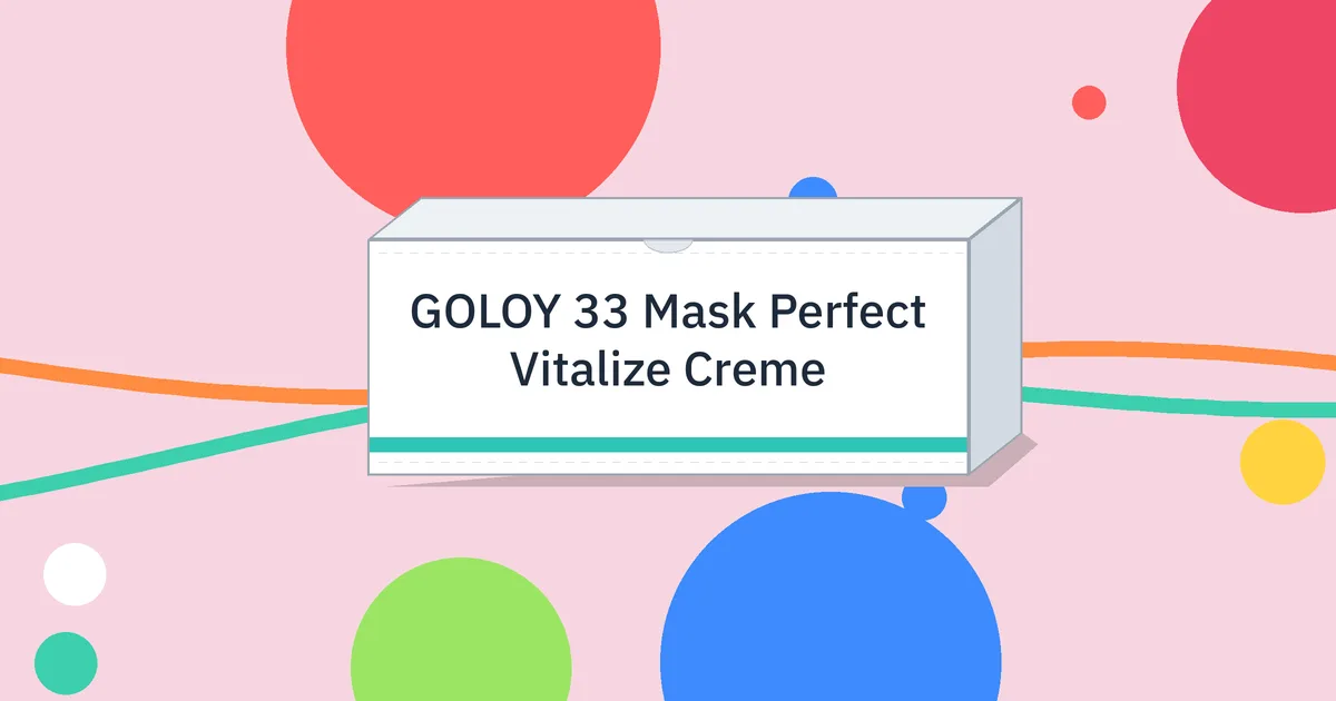 Symbolbild: Packung mit der Aufschrift GOLOY 33 Mask Perfect Vitalize Creme (PZN 16764633) – Verfügbarkeit und Bezug in Apotheken in Frankfurt am Main