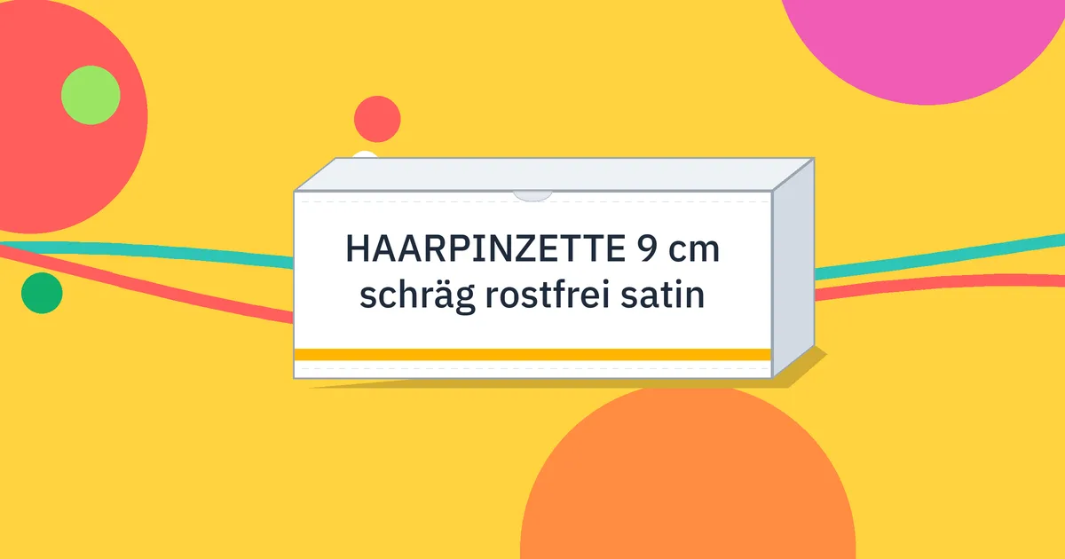 Symbolbild: Packung mit der Aufschrift HAARPINZETTE 9 cm schräg rostfrei satin (PZN 17287282) – Verfügbarkeit und Bezug in Apotheken in Frankfurt am Main