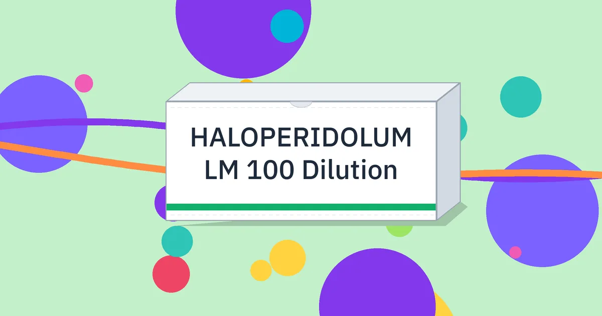 Symbolbild: Packung mit der Aufschrift HALOPERIDOLUM LM 100 Dilution (PZN 12883803) – Verfügbarkeit und Bezug in Apotheken in Frankfurt am Main