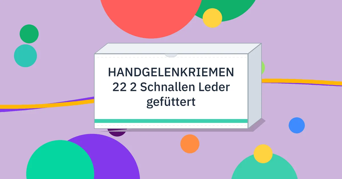 Symbolbild: Packung mit der Aufschrift HANDGELENKRIEMEN 22 2 Schnallen Leder gefüttert (PZN 04998165) – Verfügbarkeit und Bezug in Apotheken in Frankfurt am Main