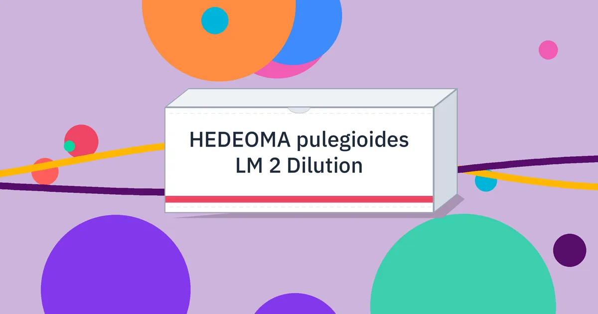 Symbolbild: Packung mit der Aufschrift HEDEOMA pulegioides LM 2 Dilution (PZN 13551055) – Verfügbarkeit und Bezug in Apotheken in Frankfurt am Main