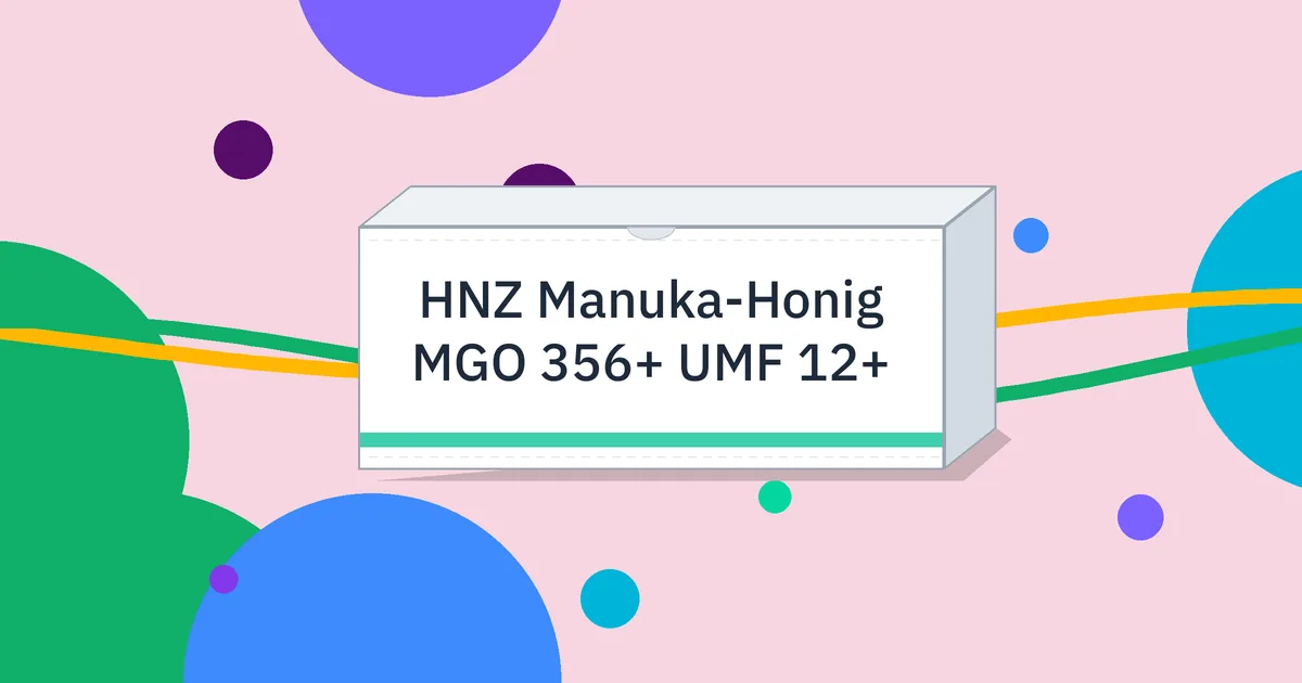 Symbolbild: Packung mit der Aufschrift HNZ Manuka-Honig MGO 356+ UMF 12+ (PZN 17276232) – Verfügbarkeit und Bezug in Apotheken in Frankfurt am Main