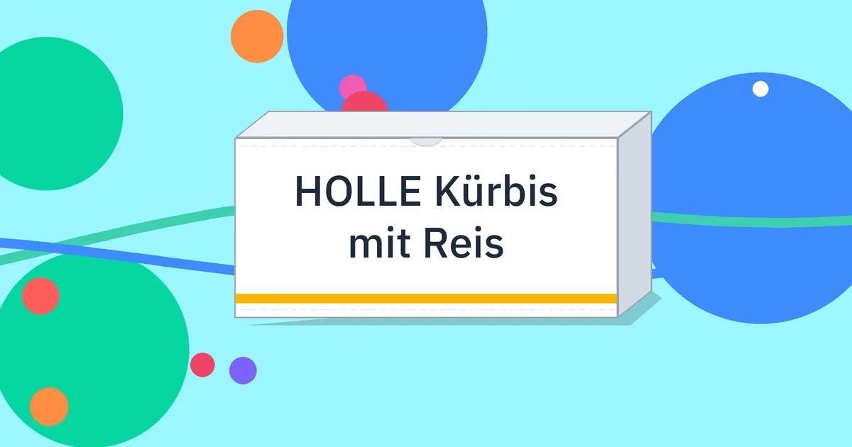 Symbolbild: Packung mit der Aufschrift HOLLE Kürbis mit Reis (PZN 00257199) – Verfügbarkeit und Bezug in Apotheken in Frankfurt am Main