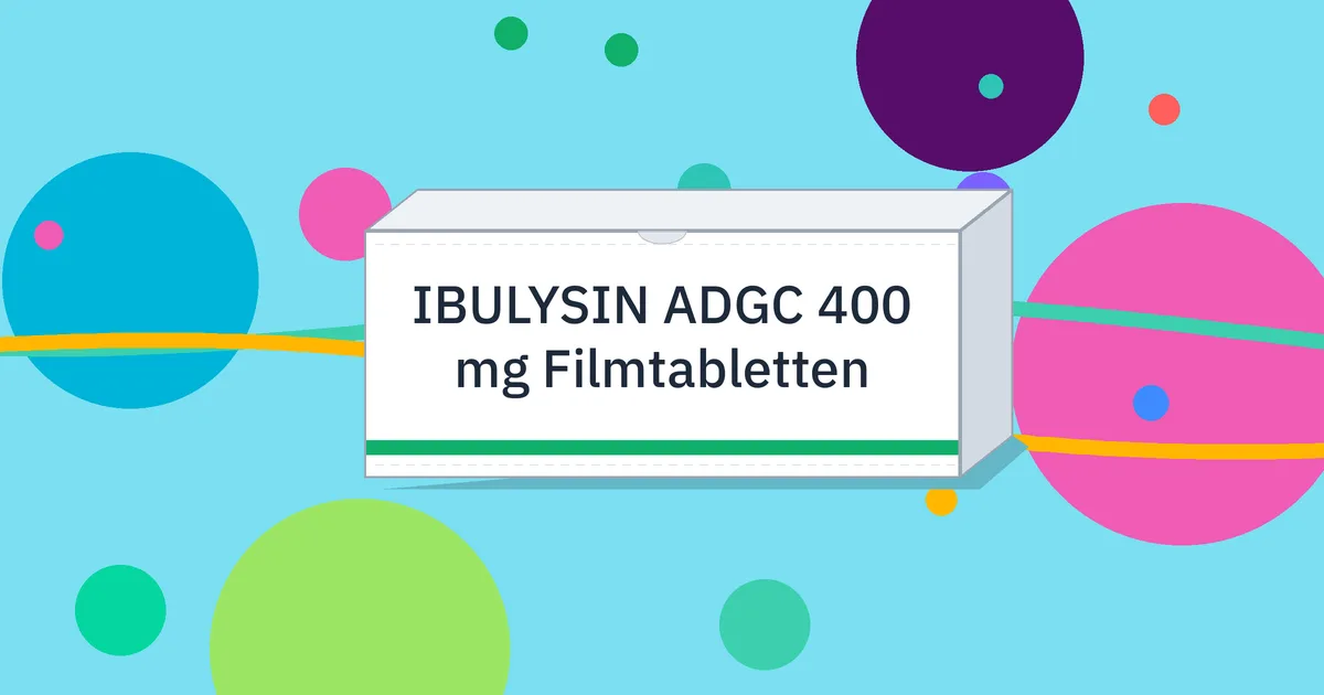 Symbolbild: Packung mit der Aufschrift IBULYSIN ADGC 400 mg Filmtabletten (PZN 17919894) – Verfügbarkeit und Bezug in Apotheken in Frankfurt am Main