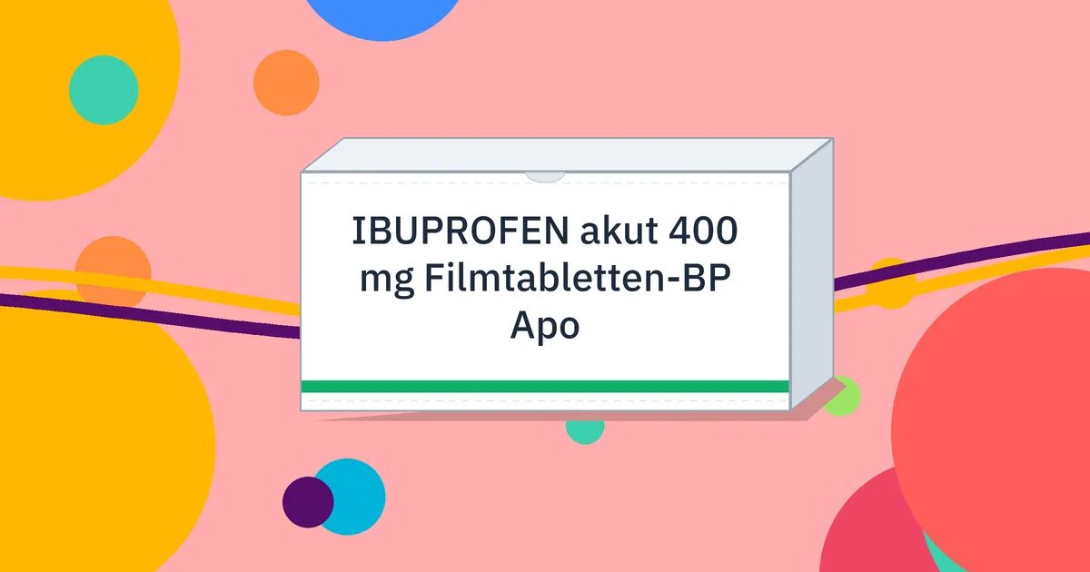 Symbolbild: Packung mit der Aufschrift IBUPROFEN akut 400 mg Filmtabletten-BP Apo (PZN 18755354) – Verfügbarkeit und Bezug in Apotheken in Frankfurt am Main