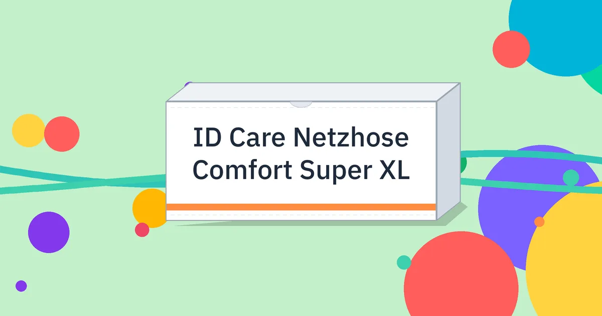 Symbolbild: Packung mit der Aufschrift ID Care Netzhose Comfort Super XL (PZN 16162526) – Verfügbarkeit und Bezug in Apotheken in Frankfurt am Main