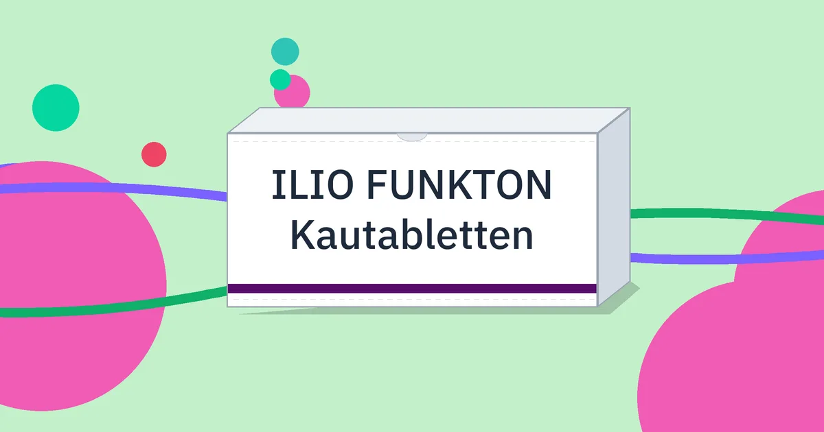 Symbolbild: Packung mit der Aufschrift ILIO FUNKTON Kautabletten (PZN 07729603) – Verfügbarkeit und Bezug in Apotheken in Frankfurt am Main