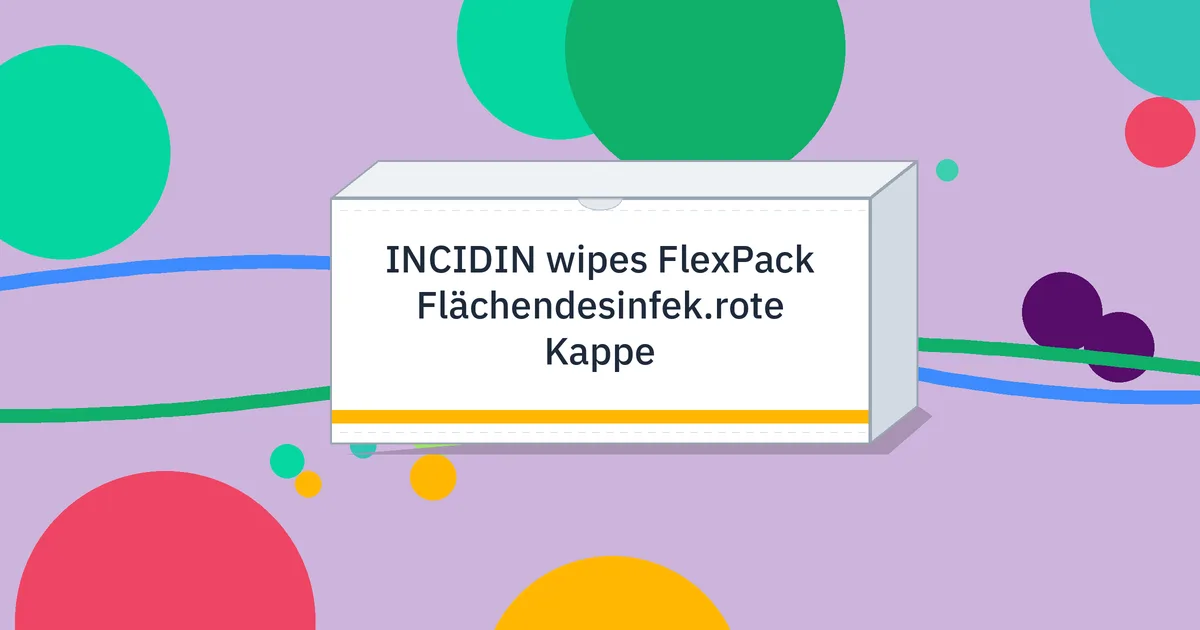 Symbolbild: Packung mit der Aufschrift INCIDIN wipes FlexPack Flächendesinfek.rote Kappe (PZN 13879560) – Verfügbarkeit und Bezug in Apotheken in Frankfurt am Main