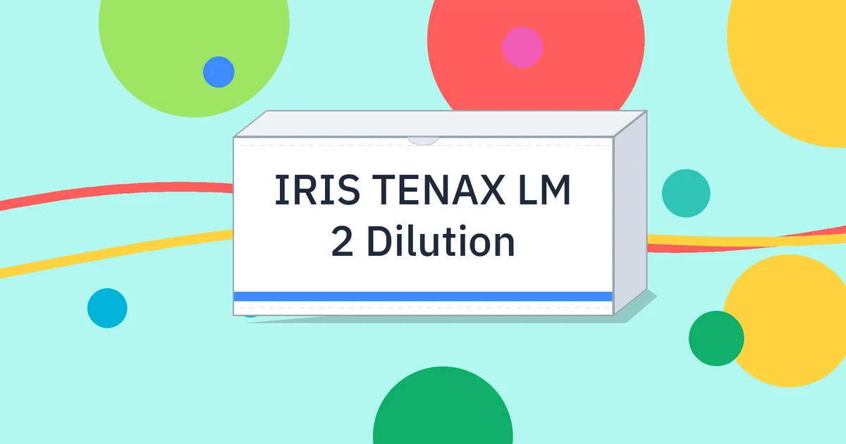 Symbolbild: Packung mit der Aufschrift IRIS TENAX LM 2 Dilution (PZN 12914231) – Verfügbarkeit und Bezug in Apotheken in Frankfurt am Main