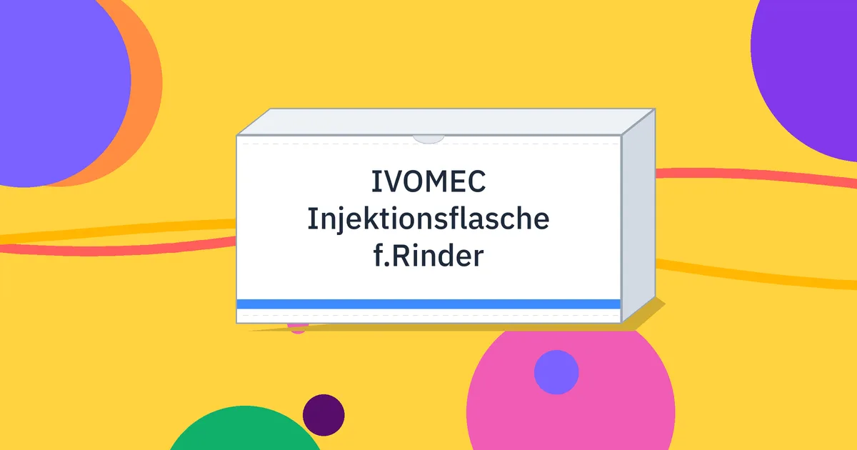 Symbolbild: Packung mit der Aufschrift IVOMEC Injektionsflasche f.Rinder (PZN 02591040) – Verfügbarkeit und Bezug in Apotheken in Frankfurt am Main