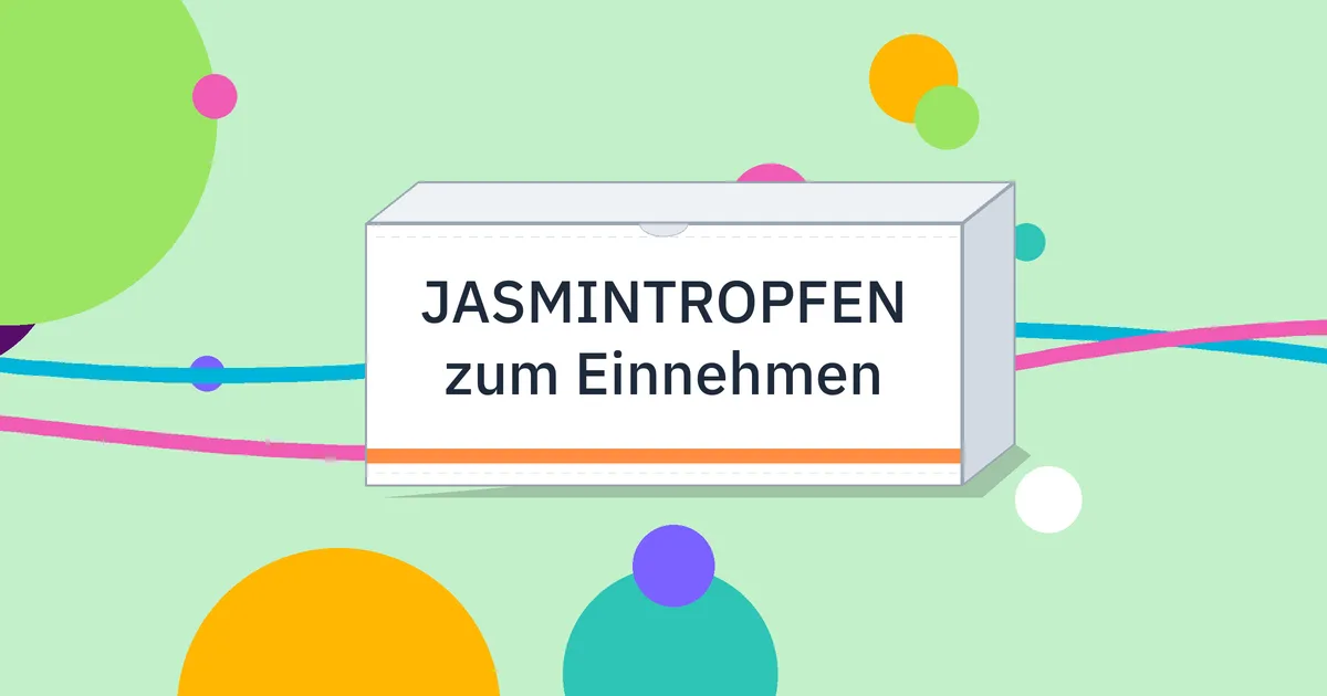 Symbolbild: Packung mit der Aufschrift JASMINTROPFEN zum Einnehmen (PZN 11866777) – Verfügbarkeit und Bezug in Apotheken in Frankfurt am Main