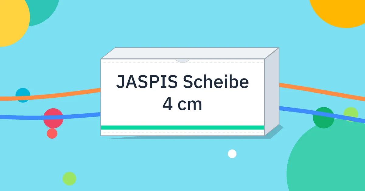 Symbolbild: Packung mit der Aufschrift JASPIS Scheibe 4 cm (PZN 16348596) – Verfügbarkeit und Bezug in Apotheken in Frankfurt am Main