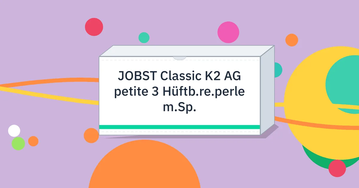 Symbolbild: Packung mit der Aufschrift JOBST Classic K2 AG petite 3 Hüftb.re.perle m.Sp. (PZN 13065366) – Verfügbarkeit und Bezug in Apotheken in Frankfurt am Main