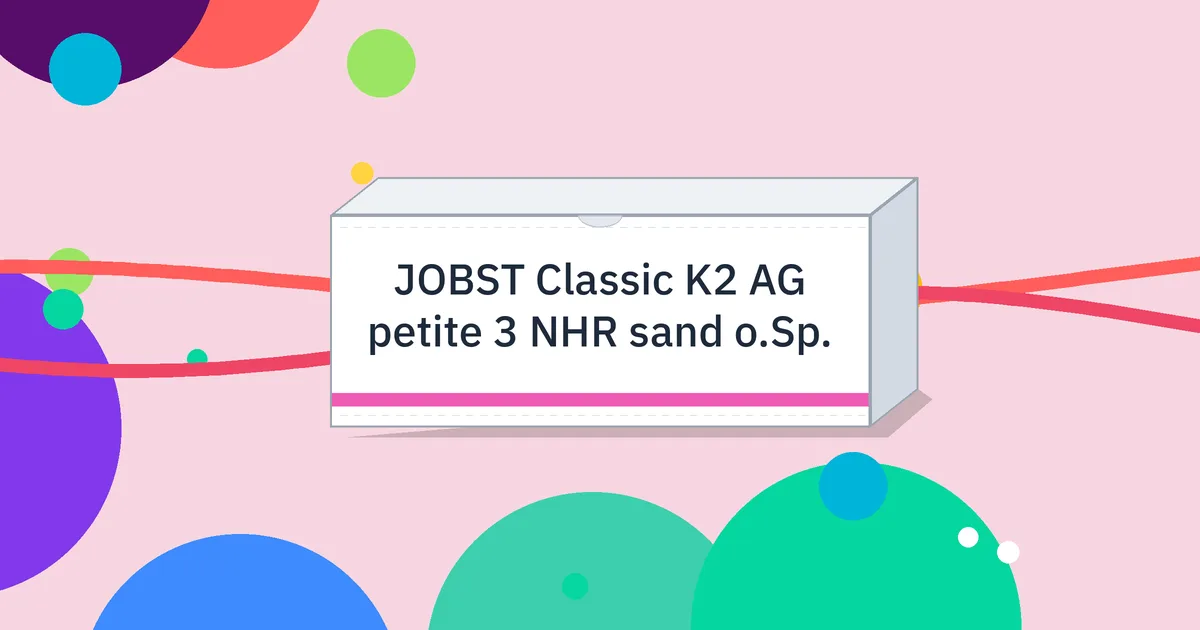 Symbolbild: Packung mit der Aufschrift JOBST Classic K2 AG petite 3 NHR sand o.Sp. (PZN 10727915) – Verfügbarkeit und Bezug in Apotheken in Frankfurt am Main