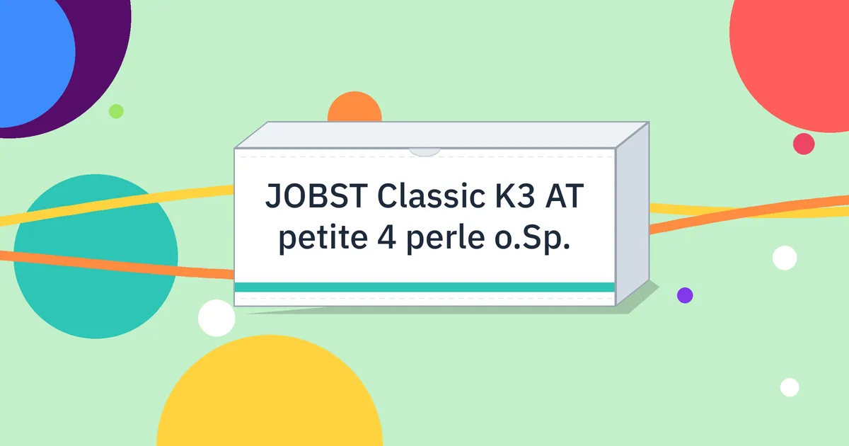 Symbolbild: Packung mit der Aufschrift JOBST Classic K3 AT petite 4 perle o.Sp. (PZN 13077346) – Verfügbarkeit und Bezug in Apotheken in Frankfurt am Main