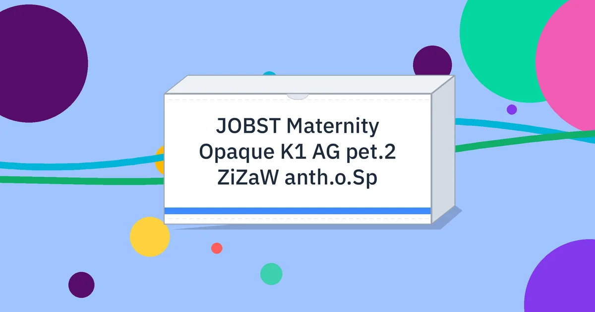 Symbolbild: Packung mit der Aufschrift JOBST Maternity Opaque K1 AG pet.2 ZiZaW anth.o.Sp (PZN 15855026) – Verfügbarkeit und Bezug in Apotheken in Frankfurt am Main