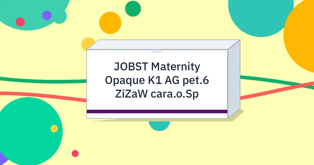 Symbolbild: Packung mit der Aufschrift JOBST Maternity Opaque K1 AG pet.6 ZiZaW cara.o.Sp (PZN 15850388) – Verfügbarkeit und Bezug in Apotheken in Frankfurt am Main