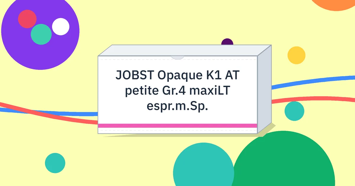 Symbolbild: Packung mit der Aufschrift JOBST Opaque K1 AT petite Gr.4 maxiLT espr.m.Sp. (PZN 16277040) – Verfügbarkeit und Bezug in Apotheken in Frankfurt am Main