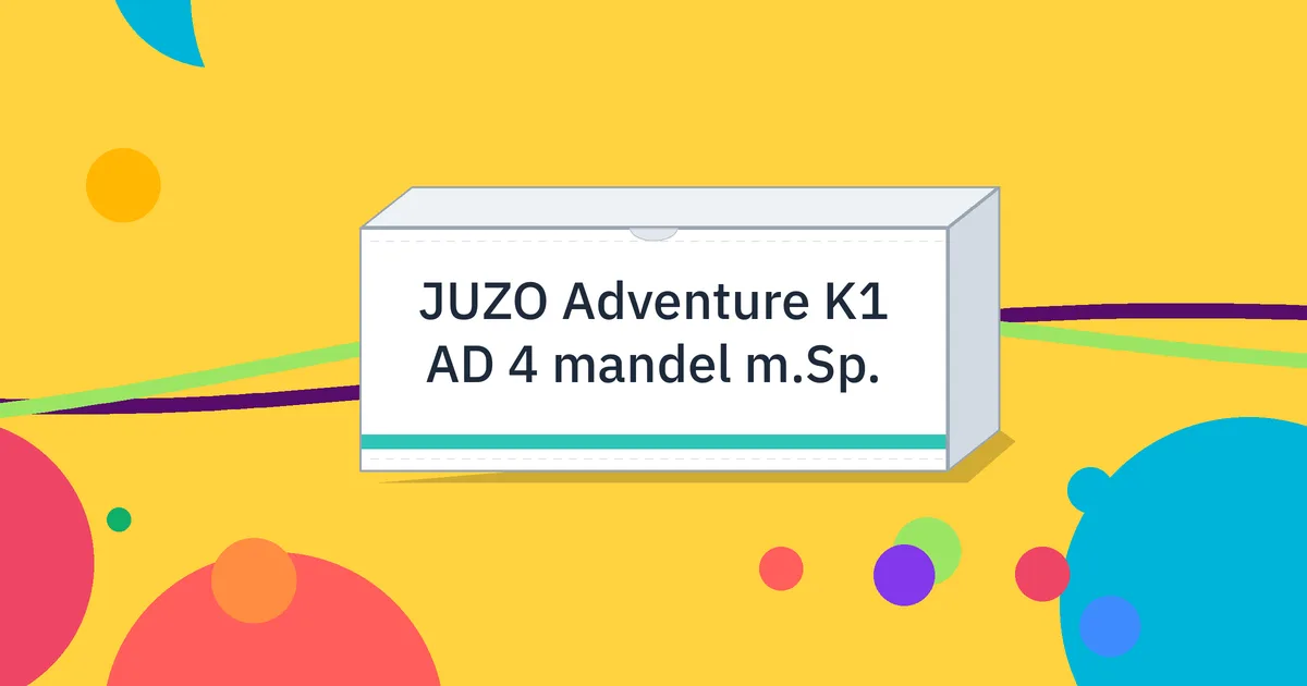 Symbolbild: Packung mit der Aufschrift JUZO Adventure K1 AD 4 mandel m.Sp. (PZN 14971658) – Verfügbarkeit und Bezug in Apotheken in Frankfurt am Main