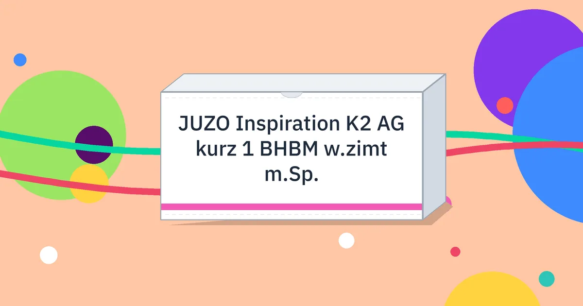Symbolbild: Packung mit der Aufschrift JUZO Inspiration K2 AG kurz 1 BHBM w.zimt m.Sp. (PZN 14883167) – Verfügbarkeit und Bezug in Apotheken in Frankfurt am Main