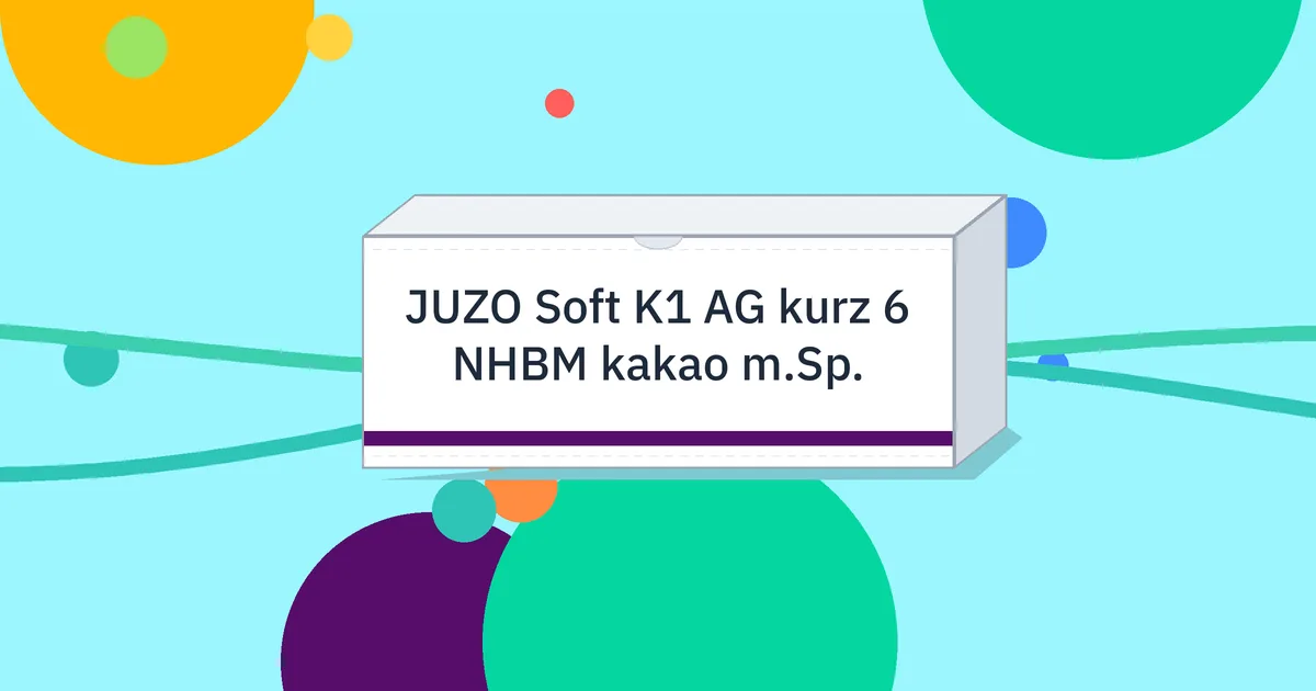 Symbolbild: Packung mit der Aufschrift JUZO Soft K1 AG kurz 6 NHBM kakao m.Sp. (PZN 15000247) – Verfügbarkeit und Bezug in Apotheken in Frankfurt am Main