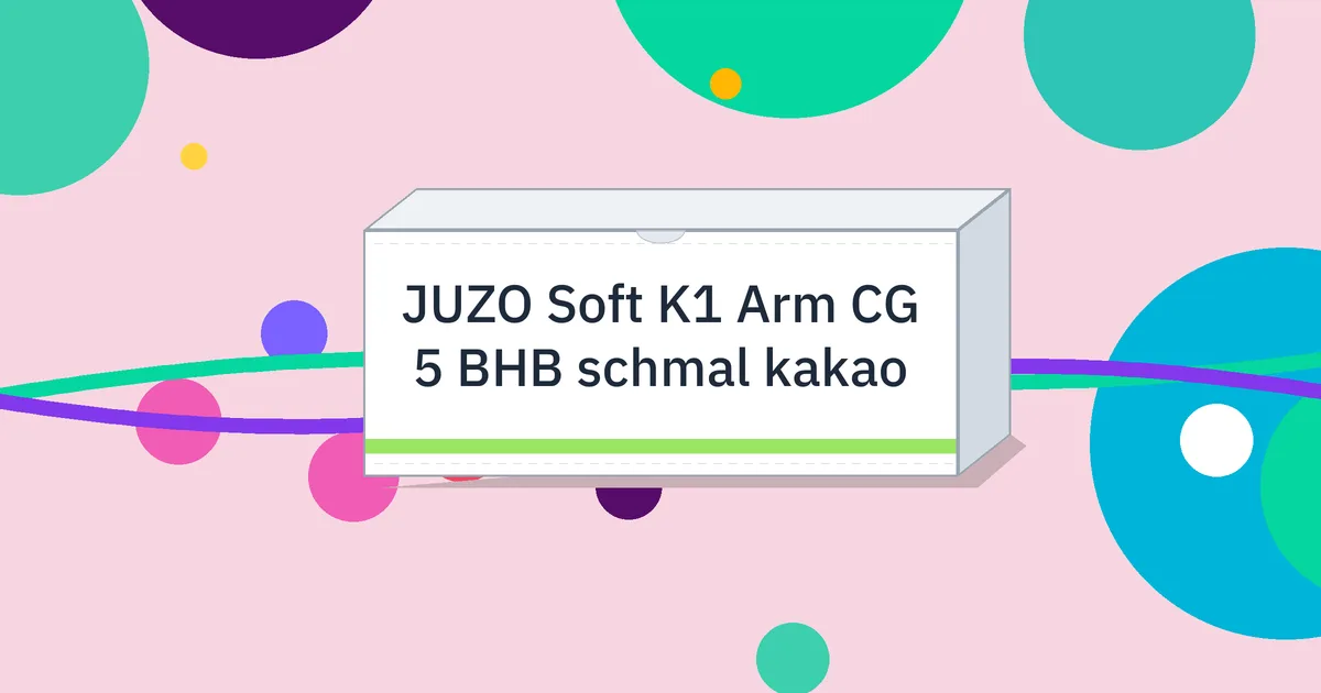 Symbolbild: Packung mit der Aufschrift JUZO Soft K1 Arm CG 5 BHB schmal kakao (PZN 15508046) – Verfügbarkeit und Bezug in Apotheken in Frankfurt am Main
