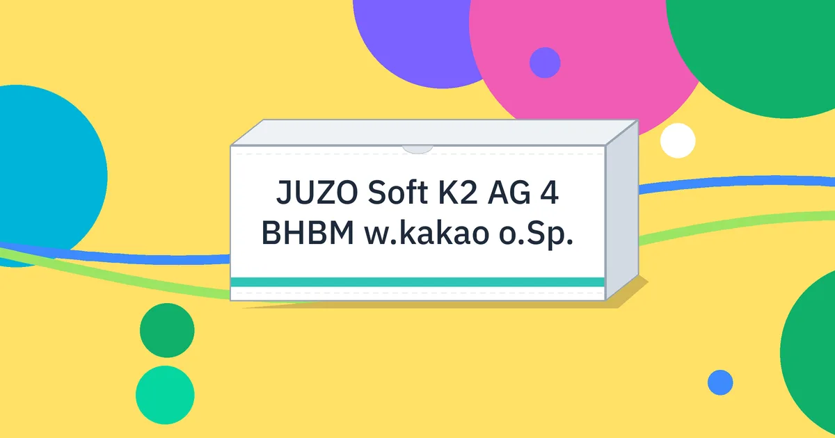 Symbolbild: Packung mit der Aufschrift JUZO Soft K2 AG 4 BHBM w.kakao o.Sp. (PZN 14869138) – Verfügbarkeit und Bezug in Apotheken in Frankfurt am Main