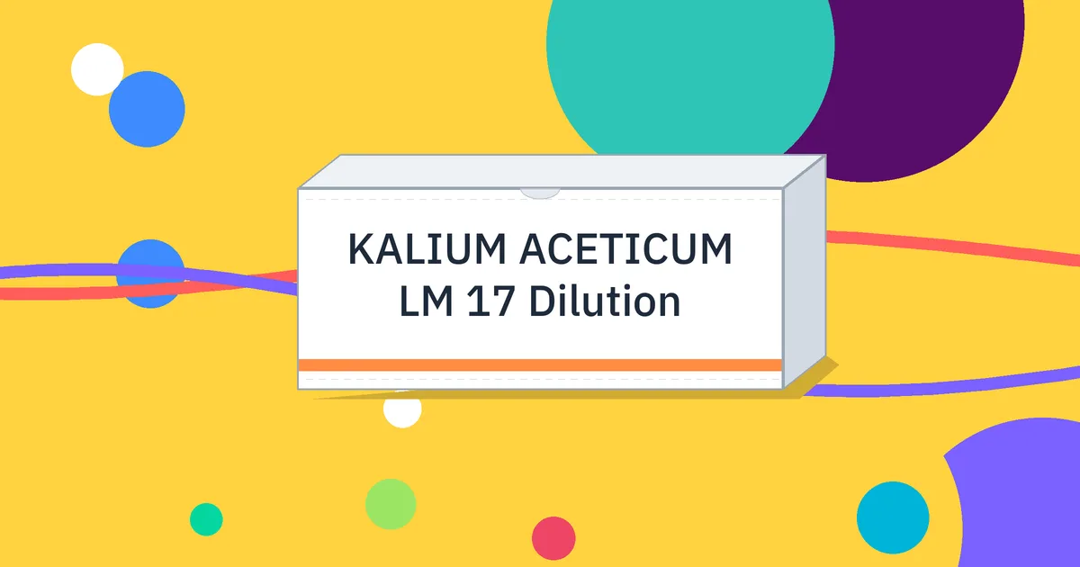 Symbolbild: Packung mit der Aufschrift KALIUM ACETICUM LM 17 Dilution (PZN 12916655) – Verfügbarkeit und Bezug in Apotheken in Frankfurt am Main