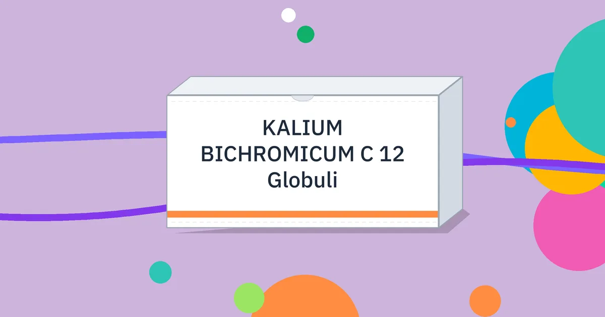 Symbolbild: Packung mit der Aufschrift KALIUM BICHROMICUM C 12 Globuli (PZN 16670240) – Verfügbarkeit und Bezug in Apotheken in Frankfurt am Main