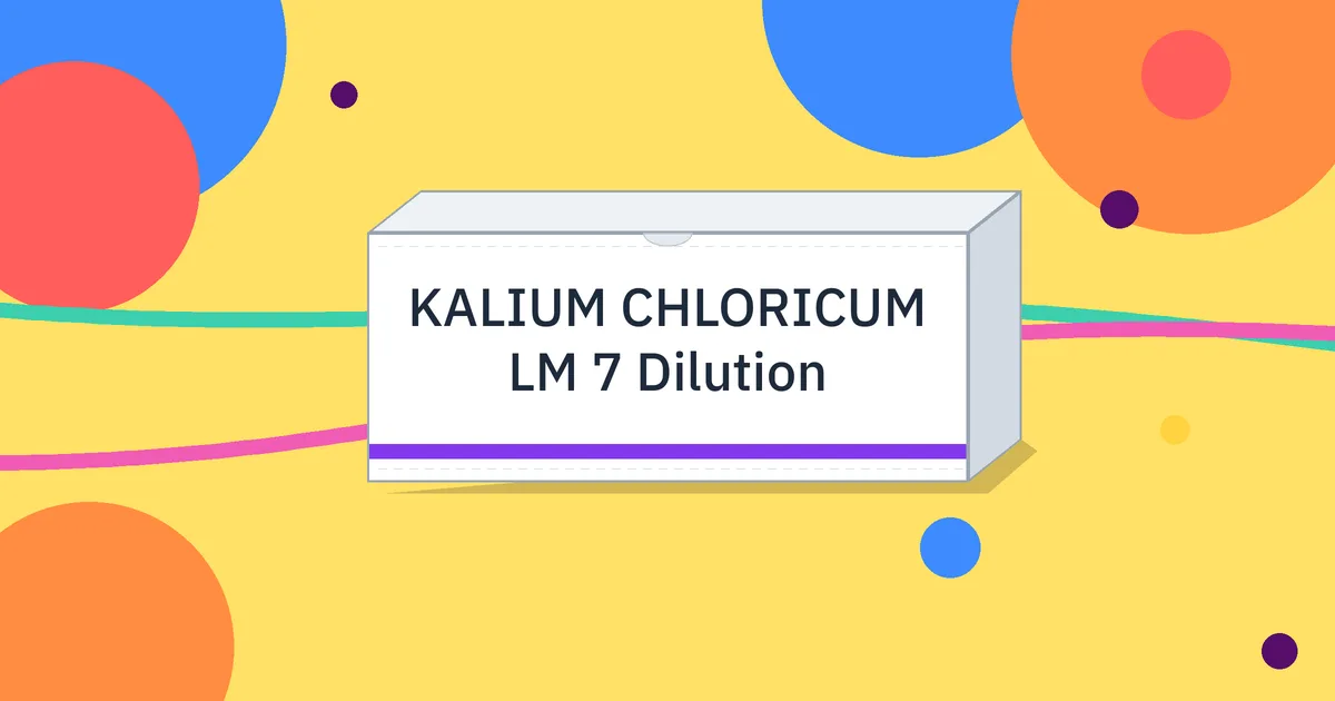 Symbolbild: Packung mit der Aufschrift KALIUM CHLORICUM LM 7 Dilution (PZN 12918648) – Verfügbarkeit und Bezug in Apotheken in Frankfurt am Main