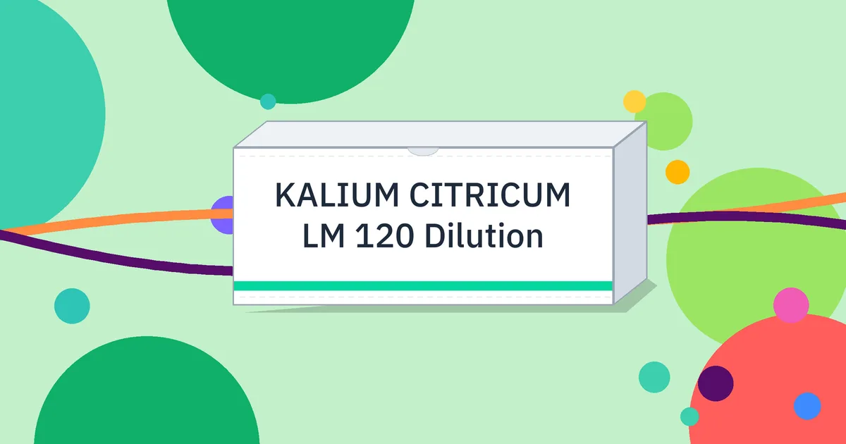 Symbolbild: Packung mit der Aufschrift KALIUM CITRICUM LM 120 Dilution (PZN 12920444) – Verfügbarkeit und Bezug in Apotheken in Frankfurt am Main