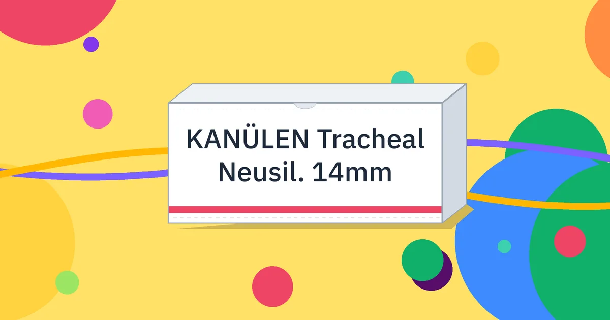 Symbolbild: Packung mit der Aufschrift KANÜLEN Tracheal Neusil. 14mm (PZN 01965716) – Verfügbarkeit und Bezug in Apotheken in Frankfurt am Main