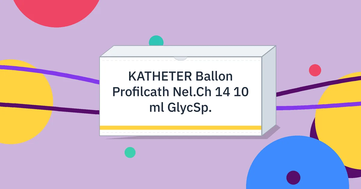 Symbolbild: Packung mit der Aufschrift KATHETER Ballon Profilcath Nel.Ch 14 10 ml GlycSp. (PZN 04903288) – Verfügbarkeit und Bezug in Apotheken in Frankfurt am Main